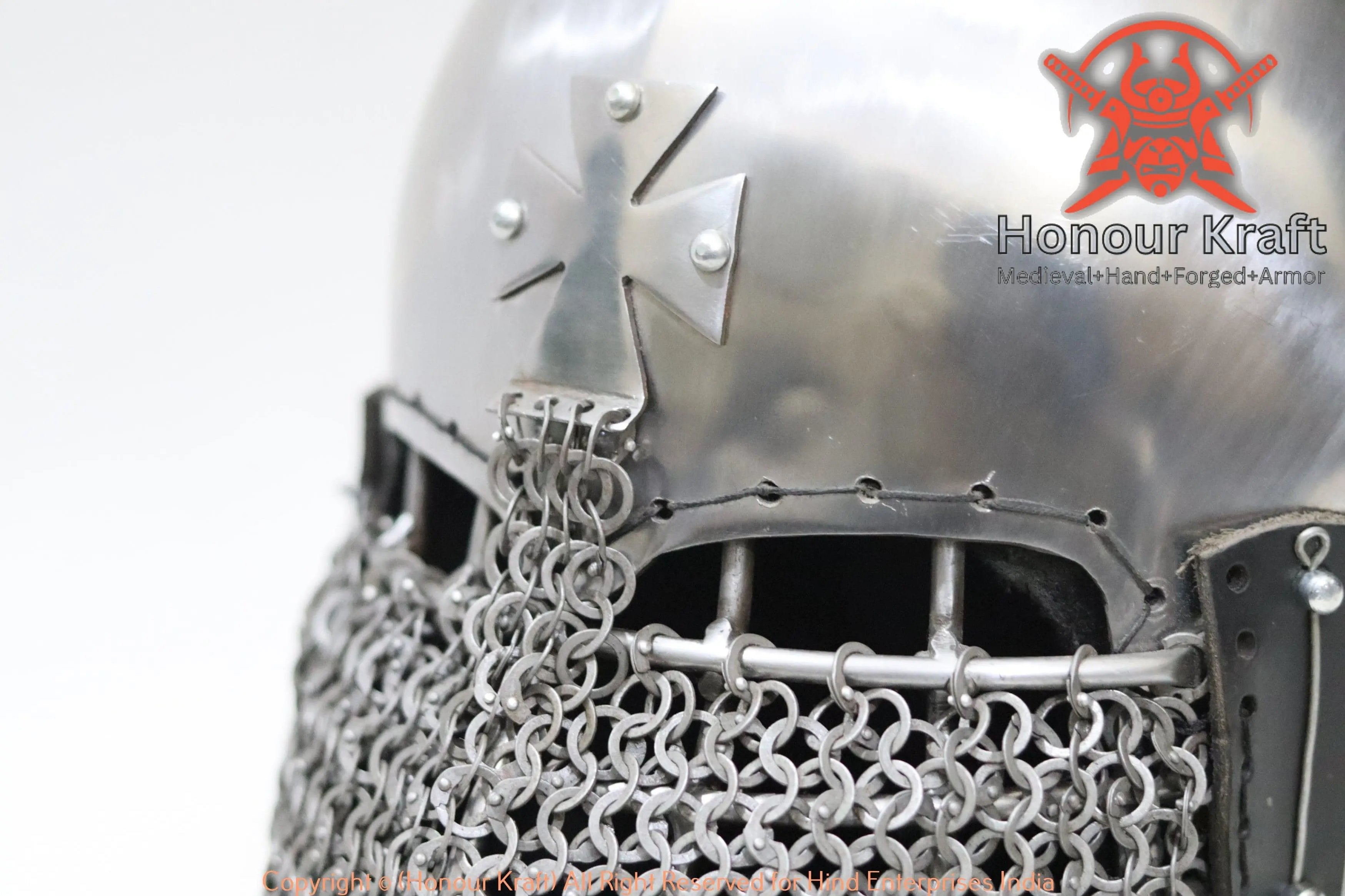 Premium Medieval Bascinet with Cross - Buhurt-Ready, Authentic Combat ...