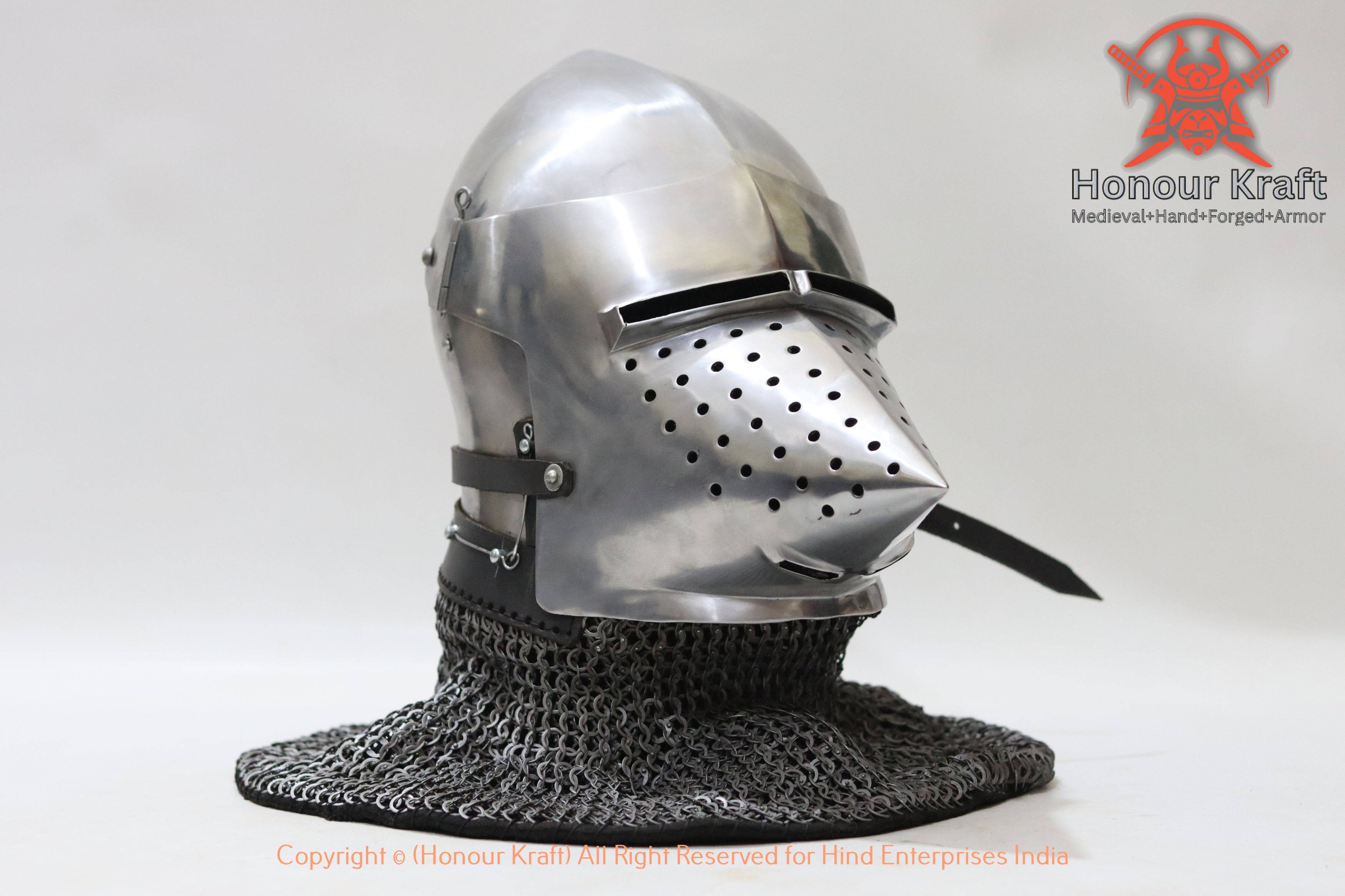 Houndskull Bascinet Helmet for Buhurt Combat T-2 — Honour Kraft