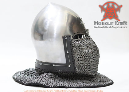 Premium Medieval Bascinet with Cross - Buhurt-Ready, Authentic Combat ...