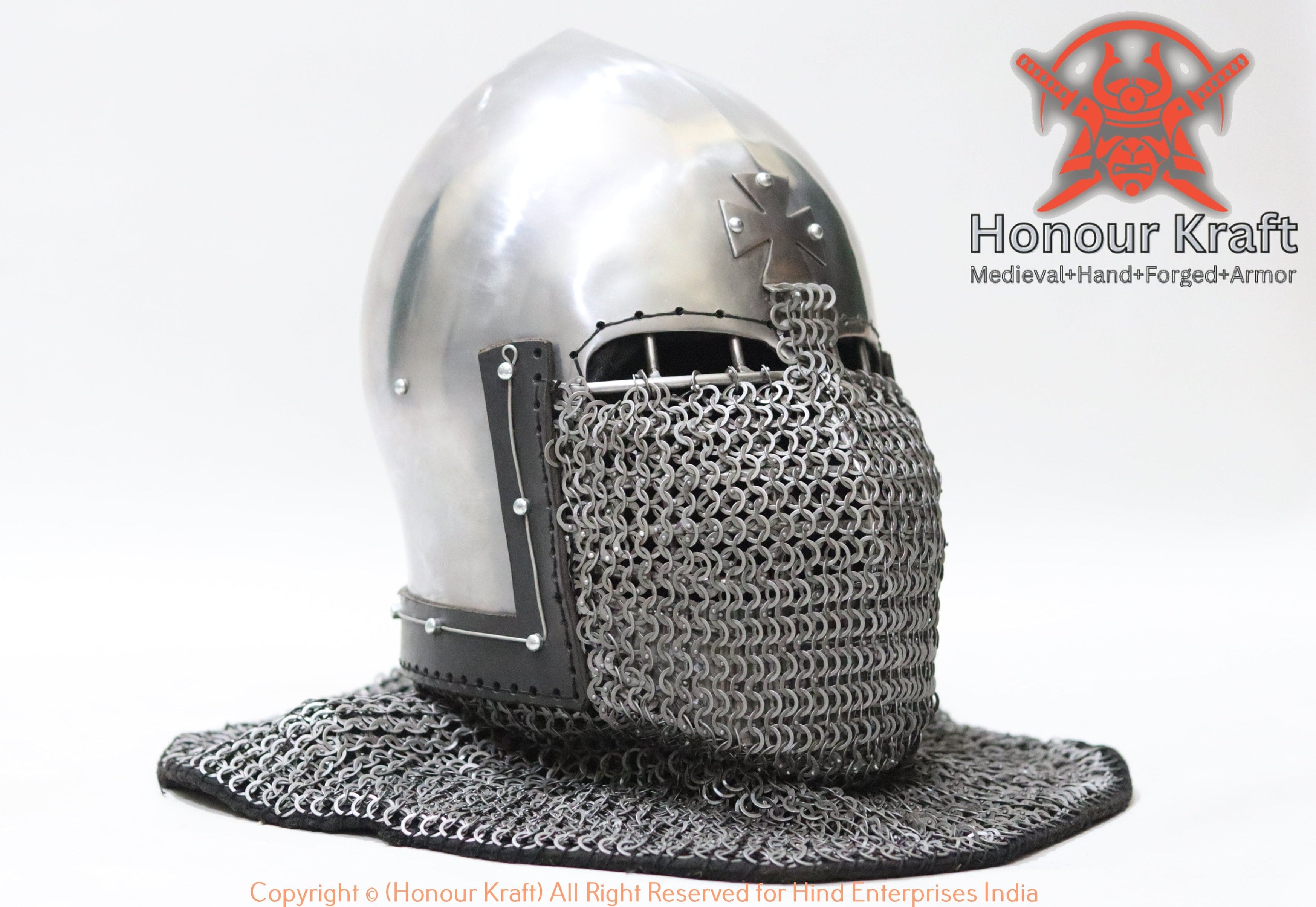 helmet armor bascinet with cross type 2 — Honour Kraft