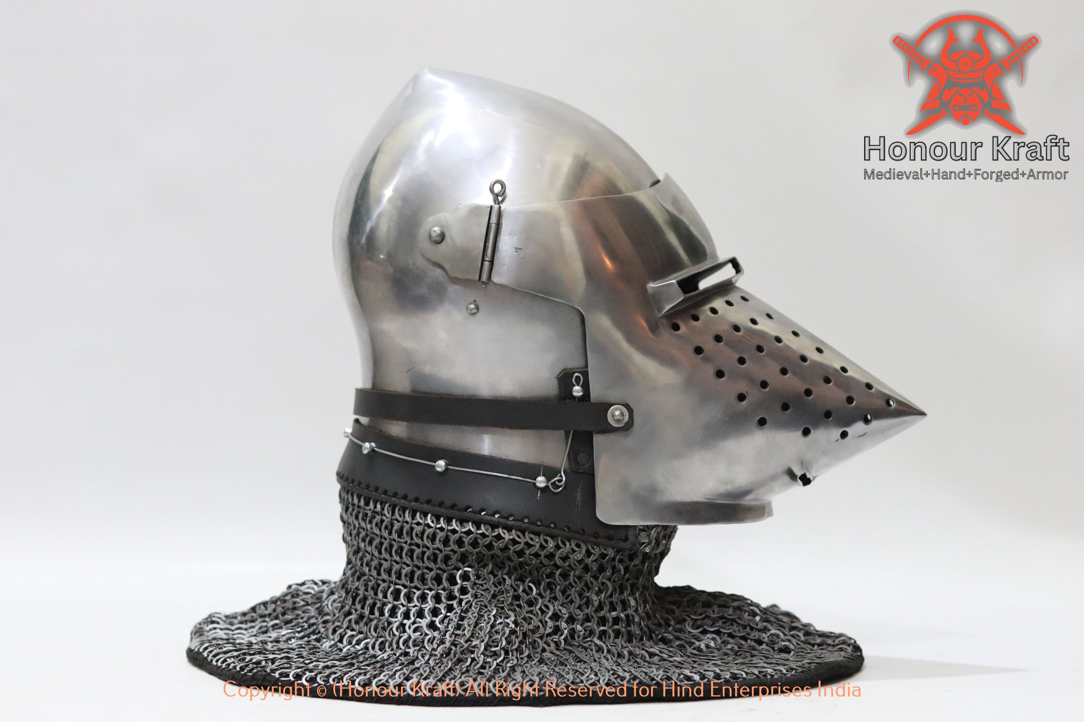 Houndskull Bascinet Helmet for Buhurt Combat T-2 — Honour Kraft