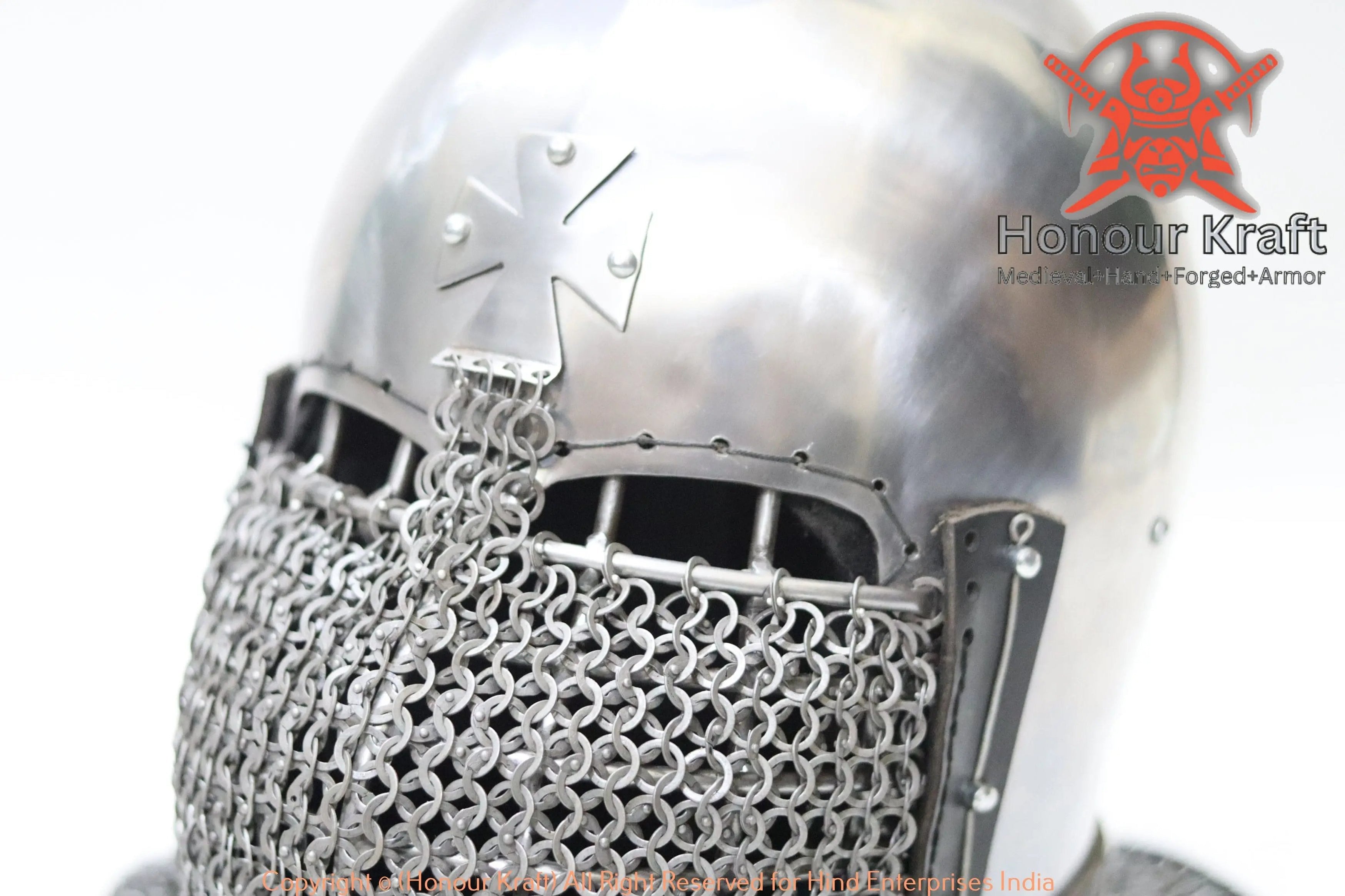 helmet armor bascinet with cross type 2 — Honour Kraft