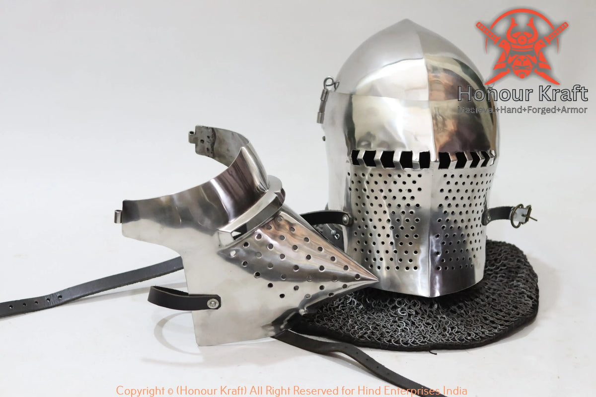 Helmet Armor Bascinet with Twin Visor — Honour Kraft