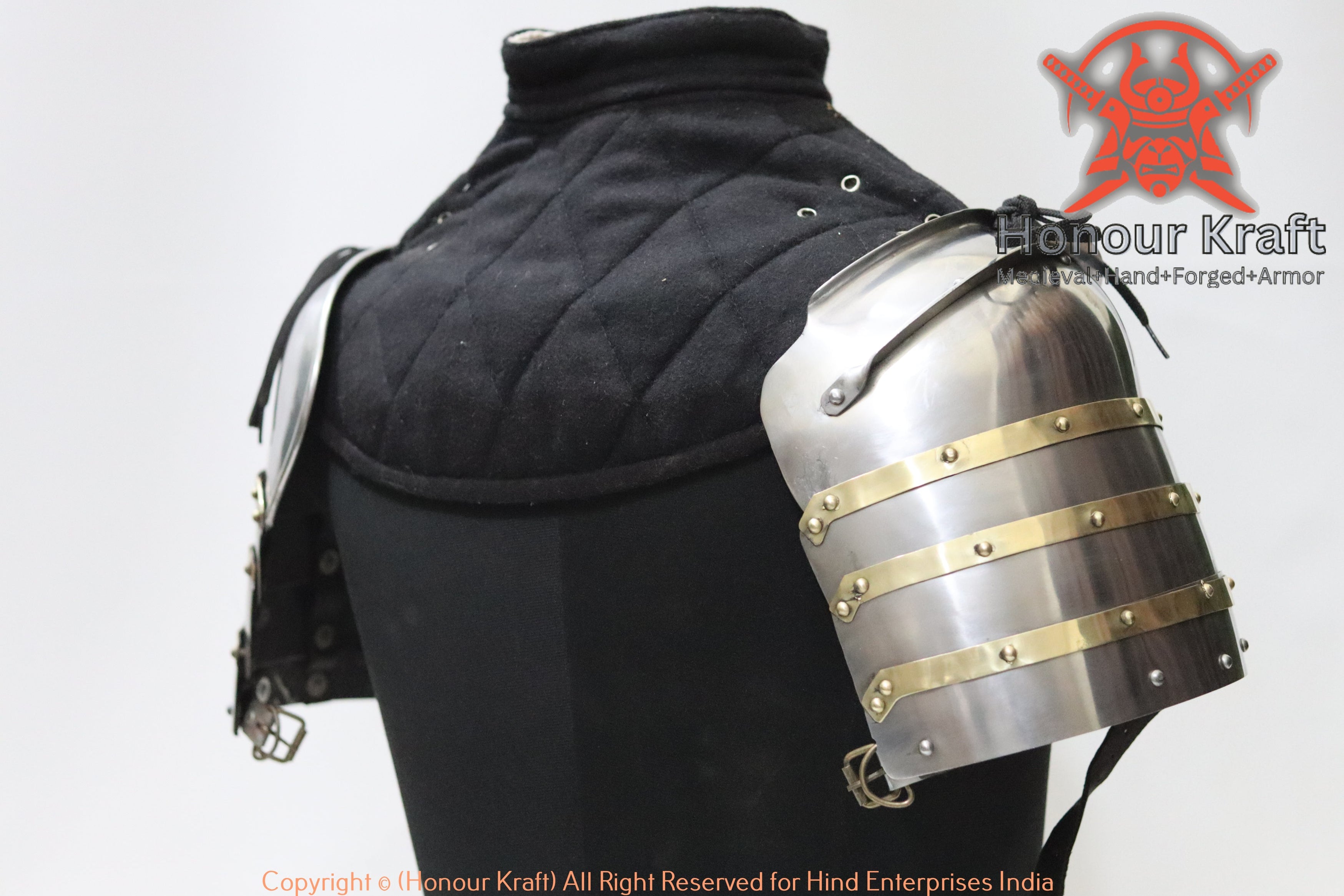 15th century Italian pauldron shoulder armor combat pair — Honour Kraft
