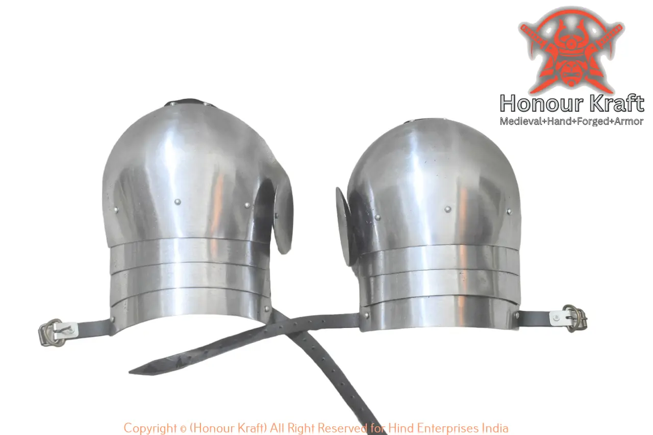 Steel pauldron 15th century Shoulder Armor with Rondell — Honour Kraft