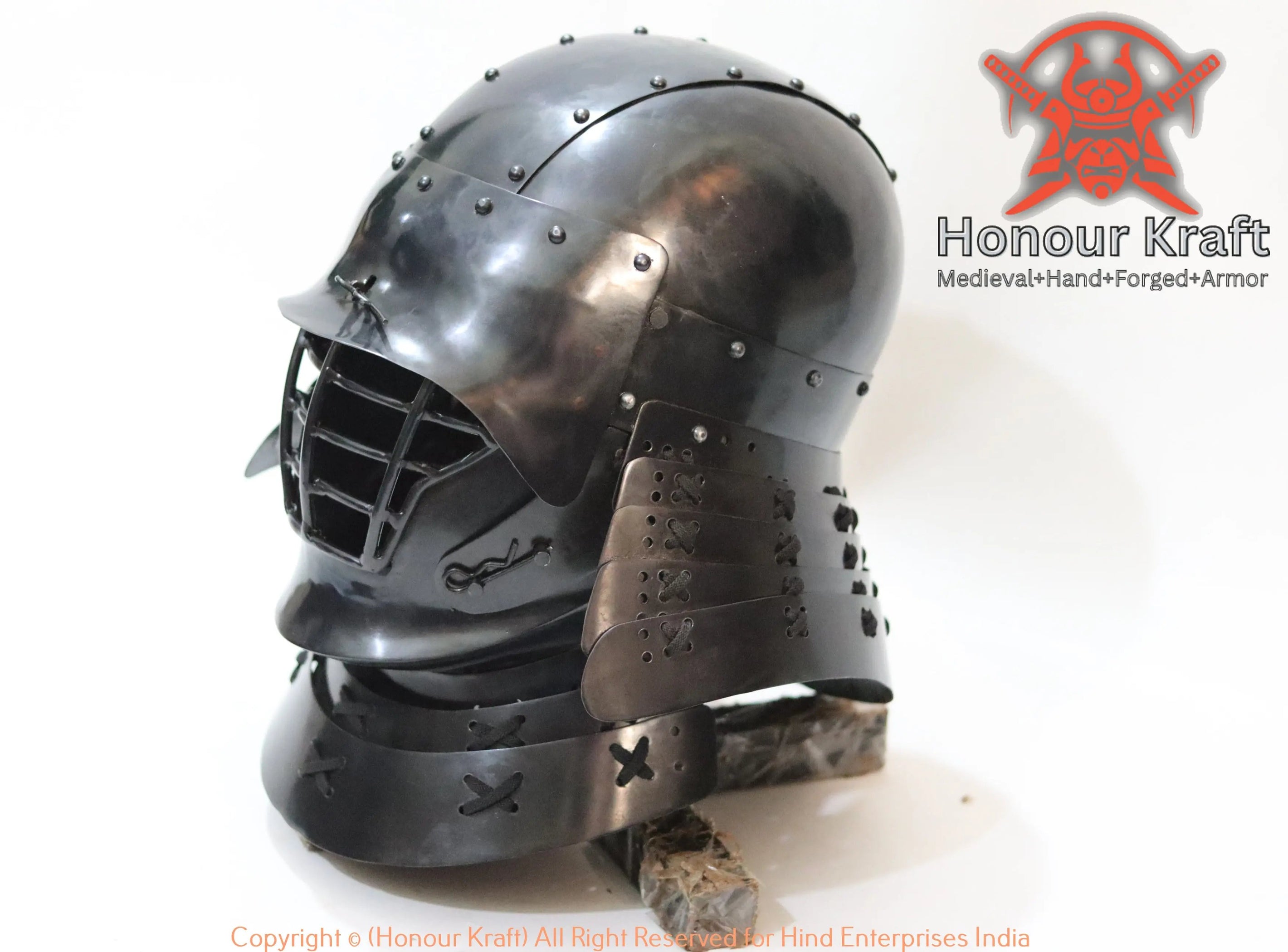 Samurai Zunari Helmet Armor for Buhurt Combat Blackened T-1 — Honour Kraft