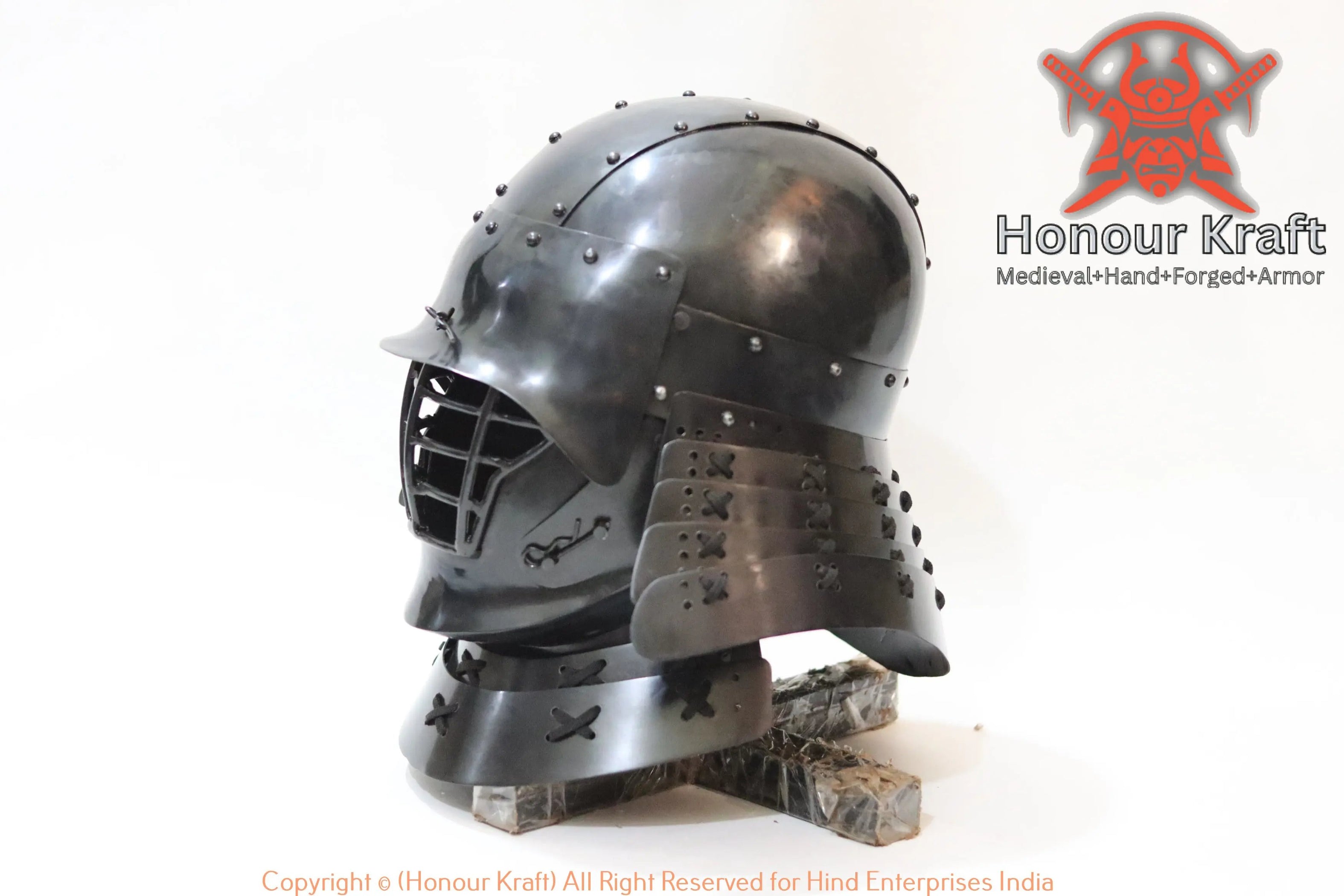 Samurai Zunari Helmet Armor for Buhurt Combat Blackened T-1 — Honour Kraft
