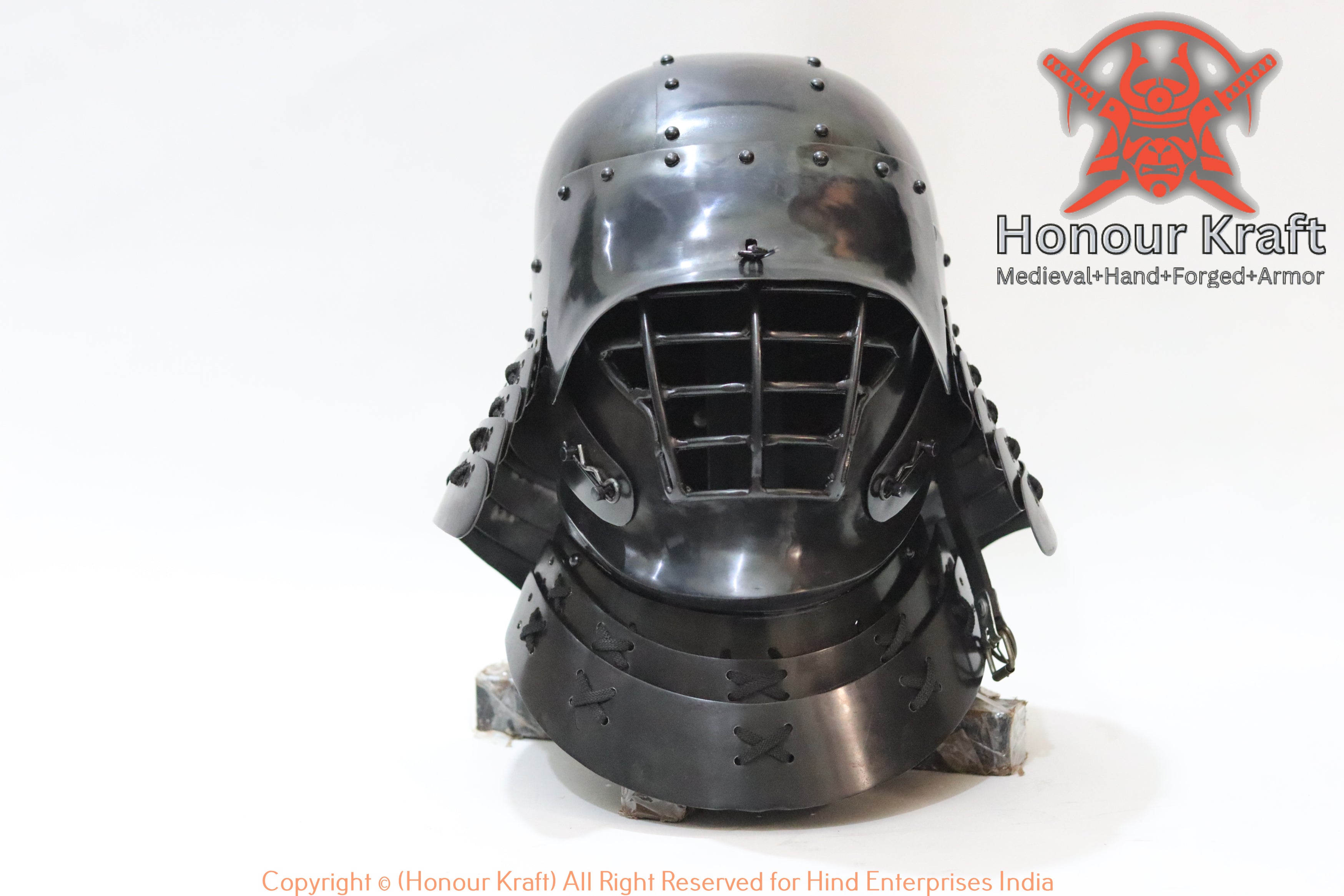 Samurai Zunari Helmet Armor for Buhurt Combat Blackened T-1 — Honour Kraft