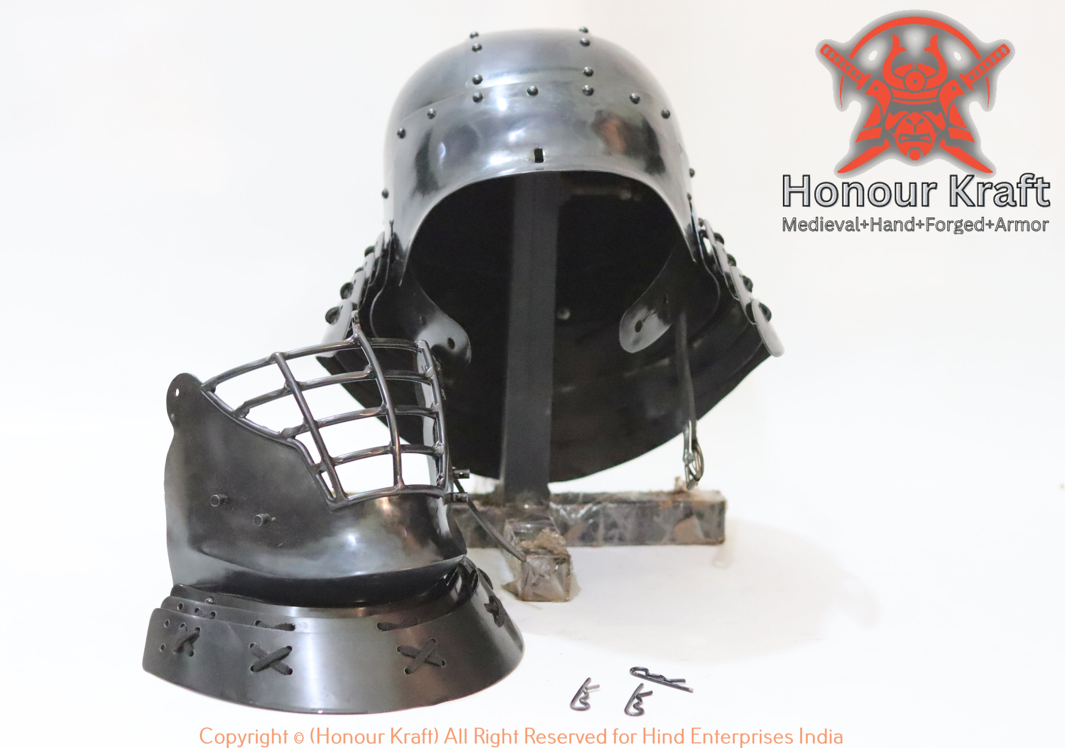 Samurai Zunari Helmet Armor for Buhurt Combat Blackened T-1 — Honour Kraft