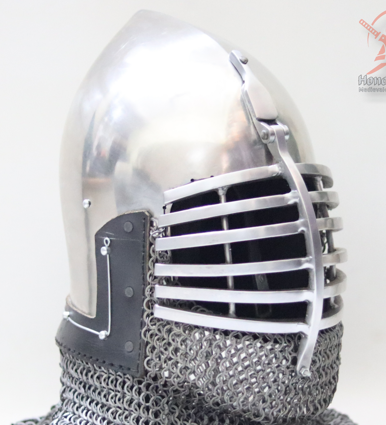 Bascinet Wolf Ribs Helmet for Buhurt Combat | HonourKraft — Honour Kraft