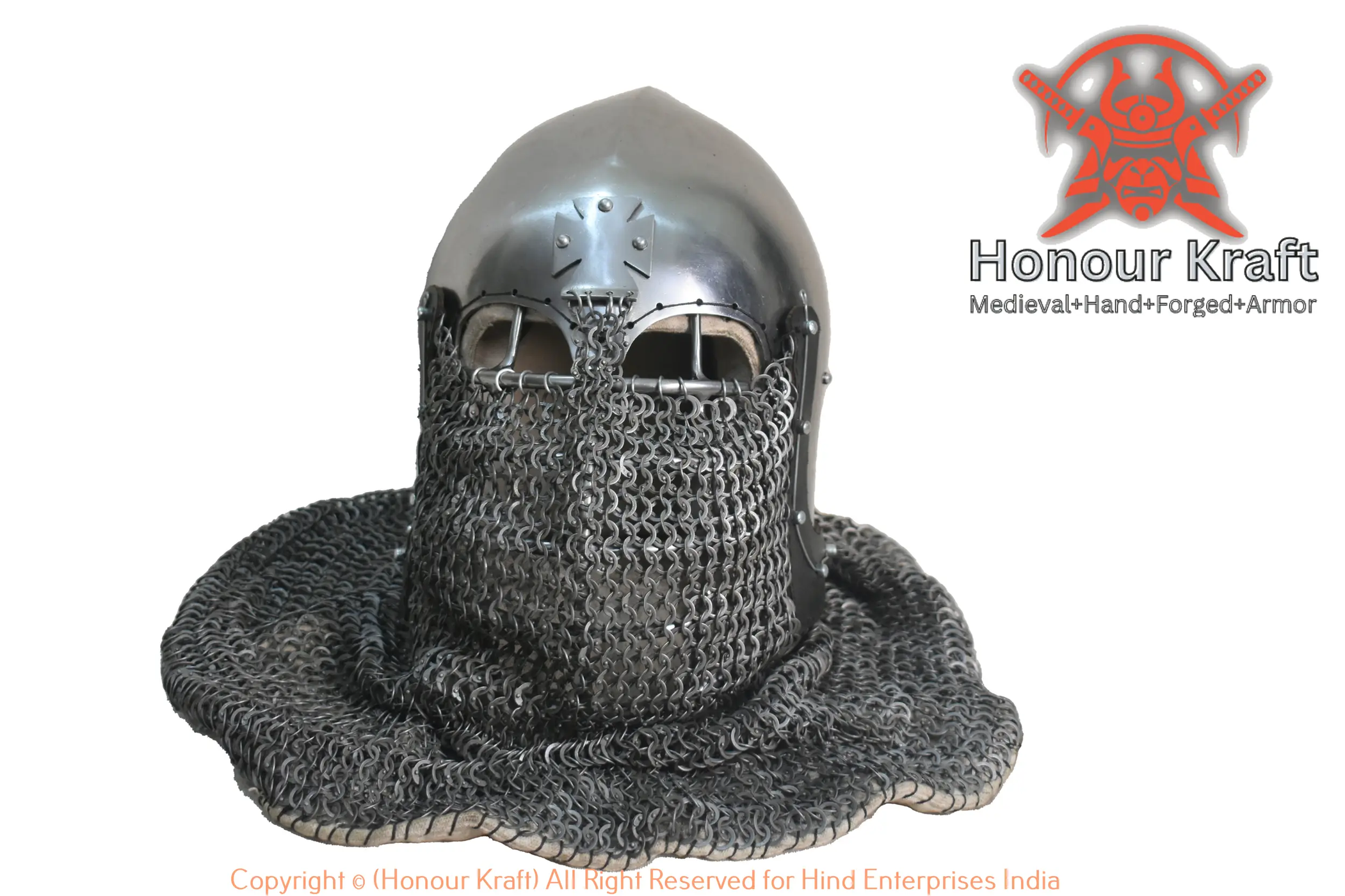 Premium Medieval Bascinet with Cross - Buhurt-Ready, Authentic Combat ...